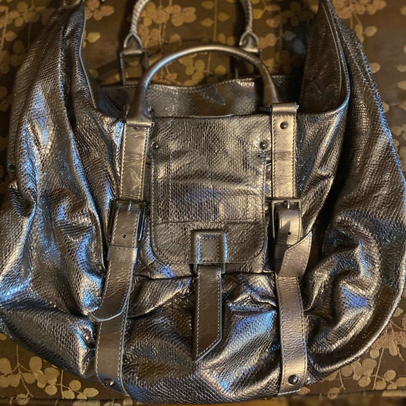 Botkier | Bags | Botkier Hobo Bag In Snake Skin Leather Silver | Poshmark